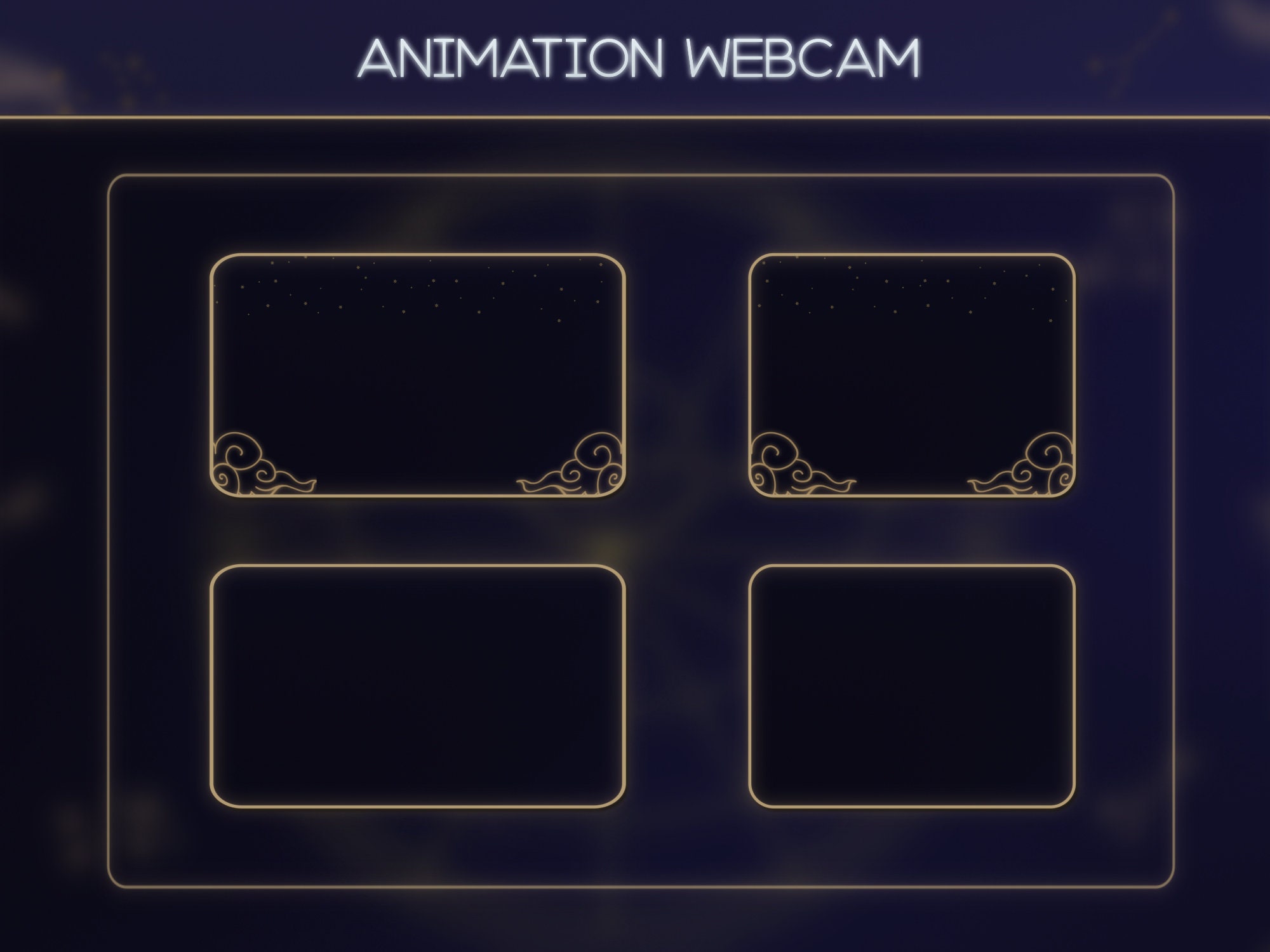 Celestial Animated Stream Overlay/dark Blue Theme/twitch Set/panels ...