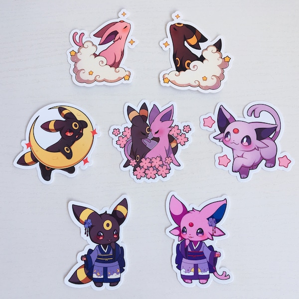 Umbreon and Espeon Sticker - Etsy