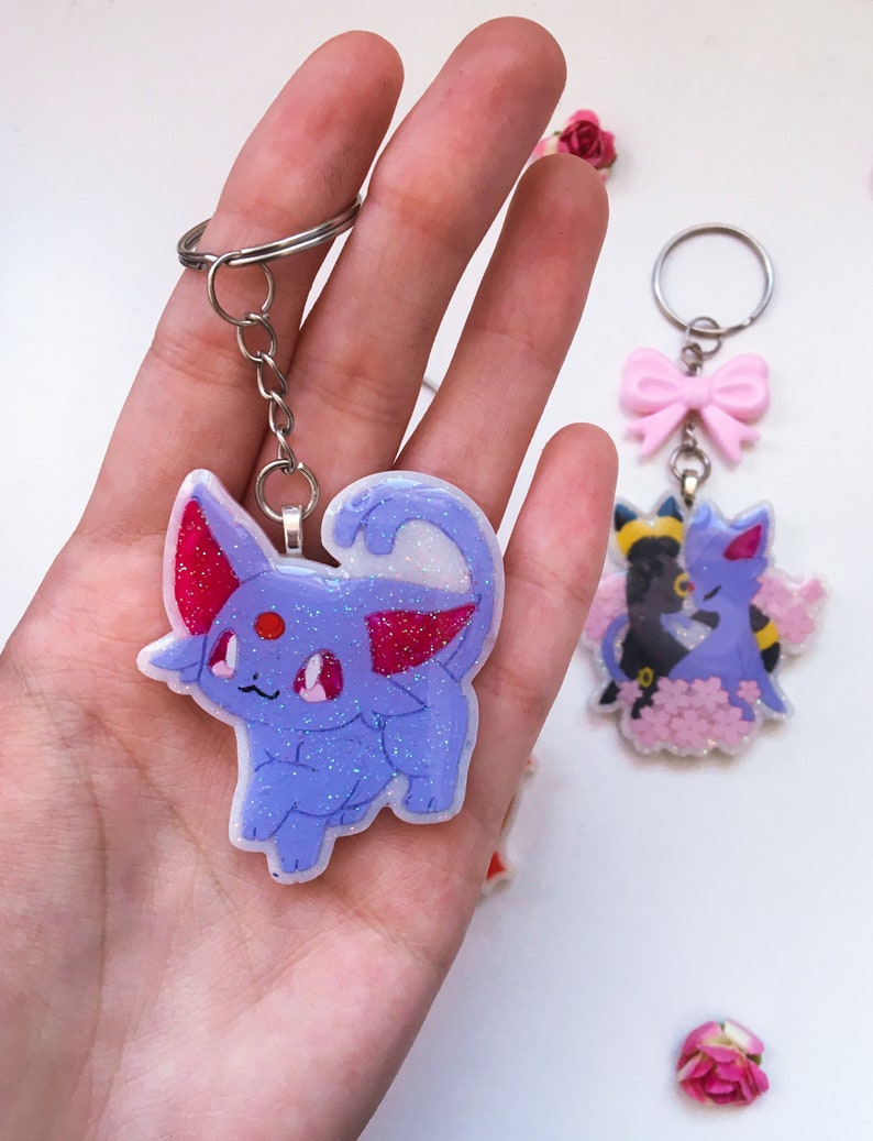 Umbreon & Espeon Keychain Pokemon Kawaii Keychain Game | Etsy