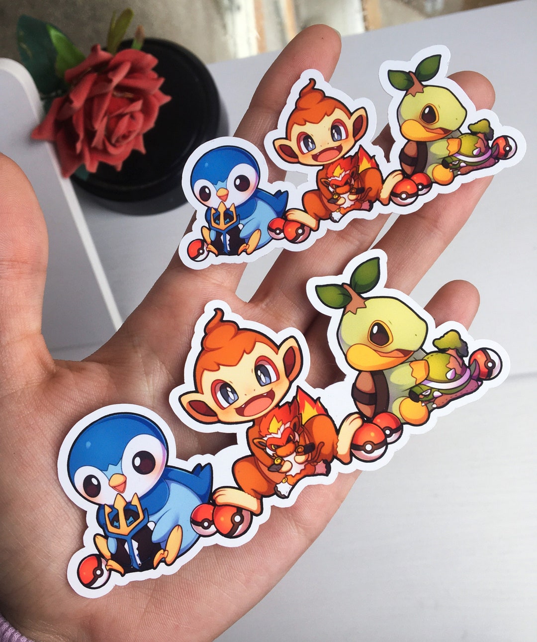 Pokemon Vinyl Stickers Starters Pokemon Diamond & Pearl - Etsy