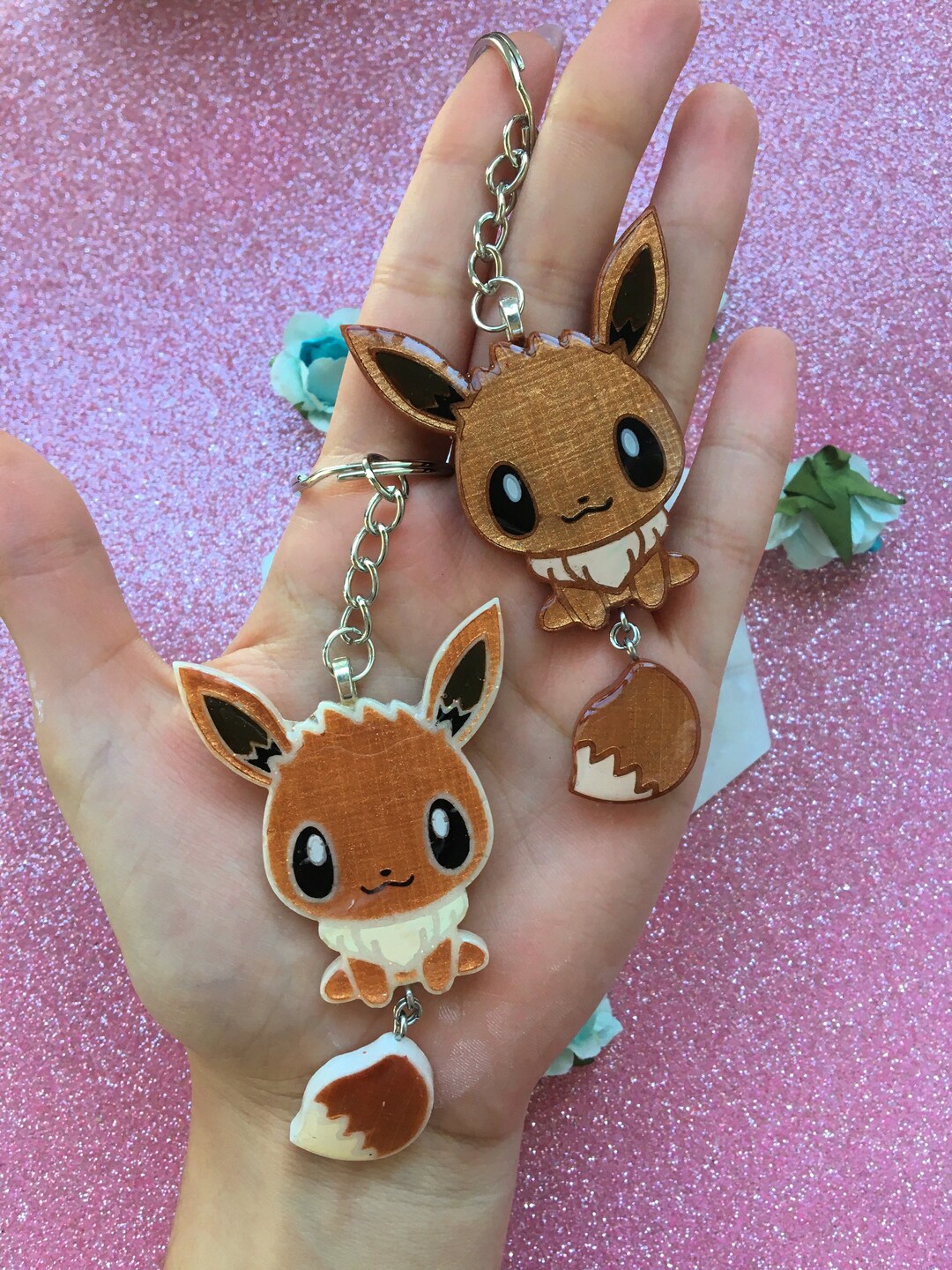 Eevee Pokemon Keychain - Normal - Kawaii Geek Keychain - Eveelution ...