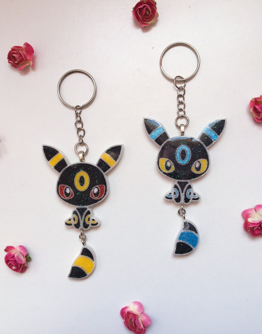 Umbreon Pokemon Keychain Normal & Shiny Kawaii Geek Keychain Eveelution ...