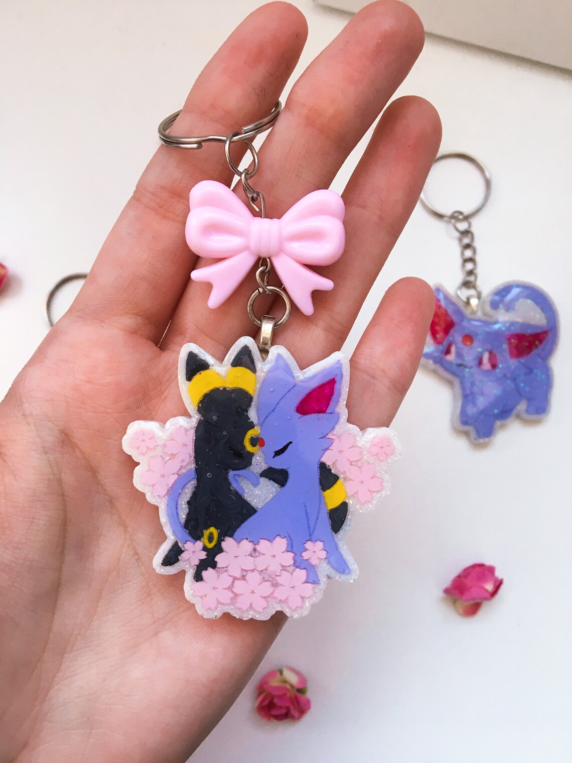 Umbreon & Espeon Keychain Pokemon Kawaii Keychain Game | Etsy