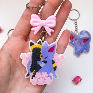 Umbreon & Espeon Keychain Pokemon Kawaii Keychain Game Geek Keychain ...