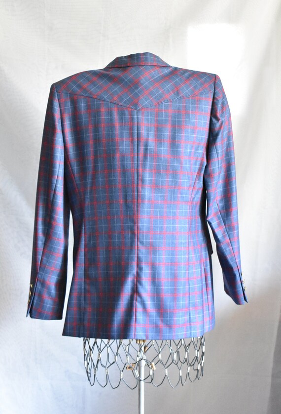 Escada Blazer // Classically Beautiful Blue and Red P… - Gem