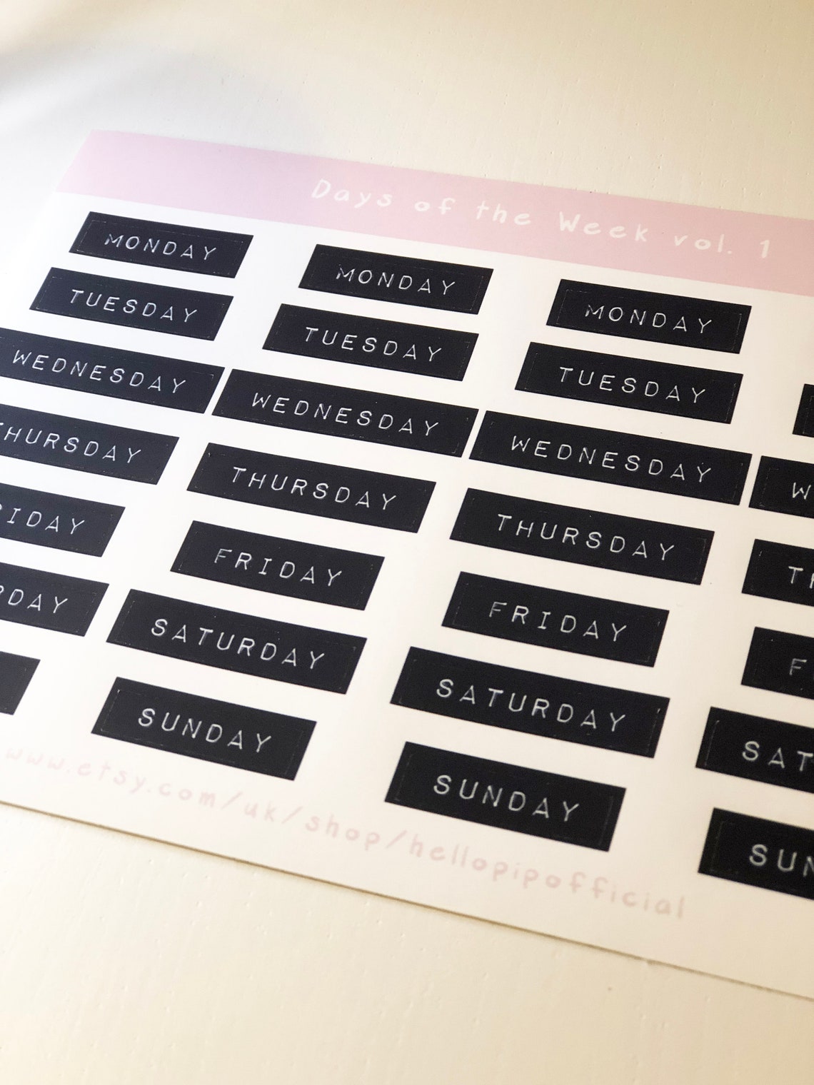 Days of the Week Stickers Weekday Stickers Planner | Etsy