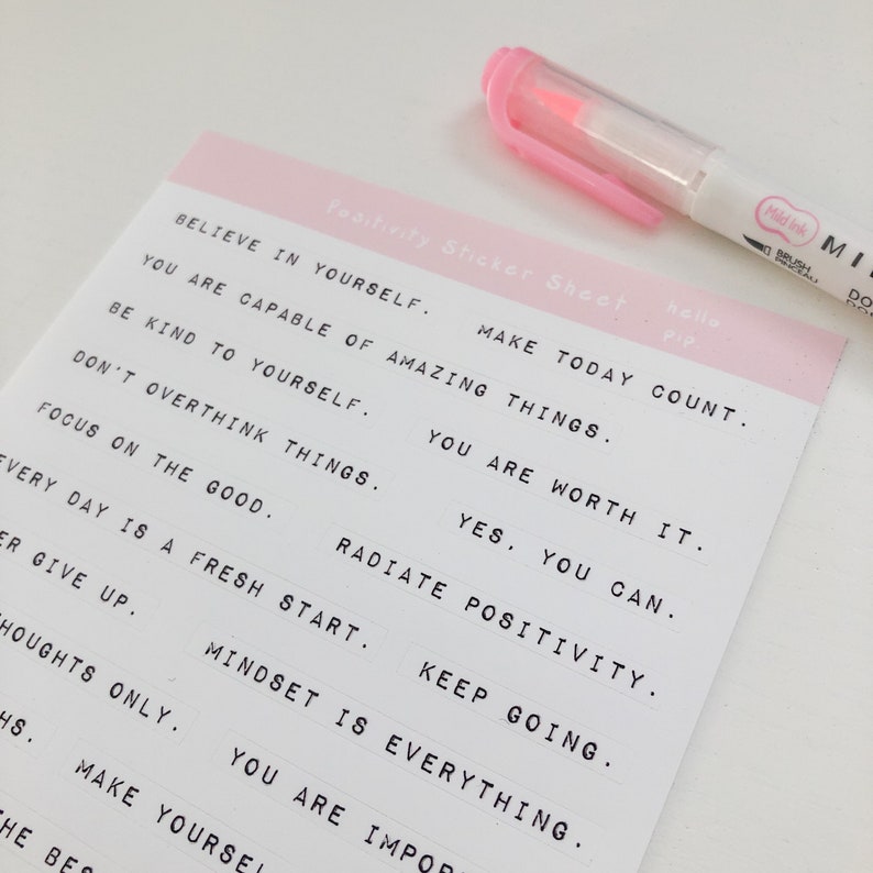 Positive Quotes Planner Stickers Label Maker Planner - Etsy UK