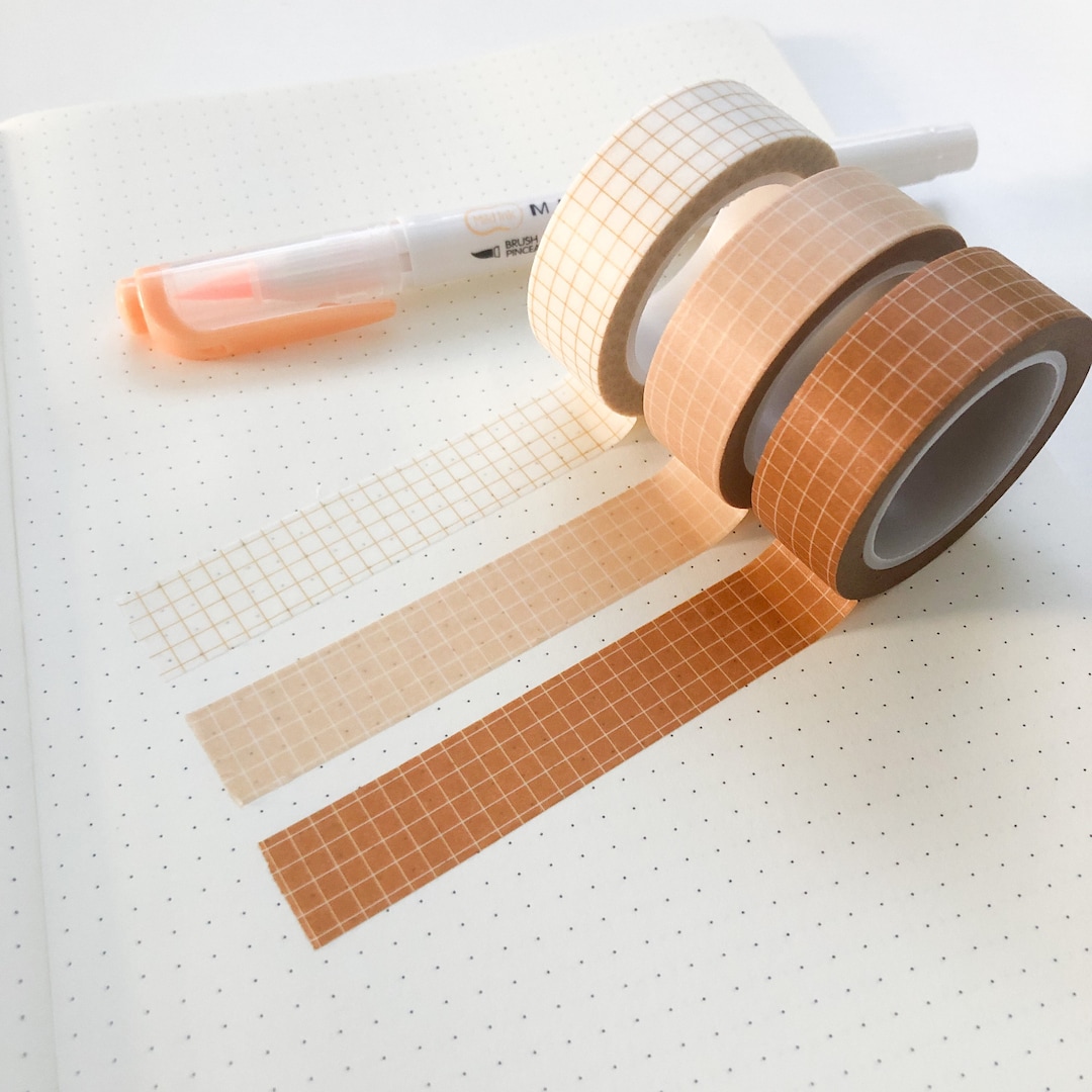 Grid Washi Tape Brown Washi Tape for Scrapbooking - Etsy UK