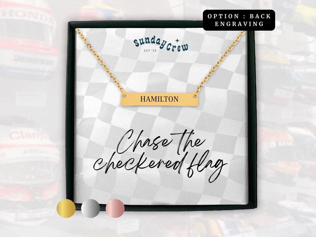 F1 Driver Necklace, F1 Jewelry, F1 Gift for Her, Horizontal Necklace ...