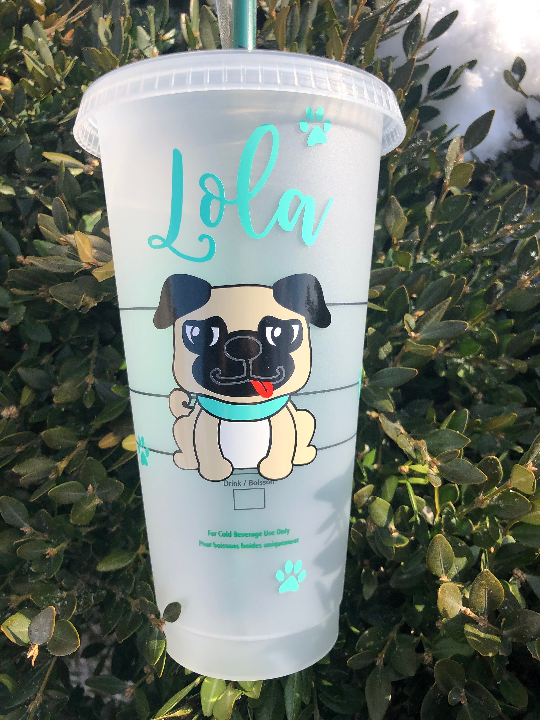 Pug Starbucks Cup Ruff Day Need Coffee Customizable - Etsy España