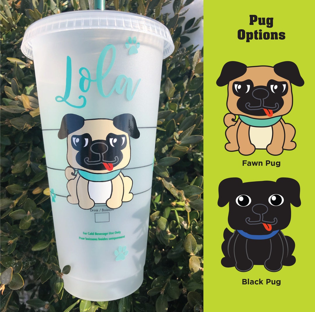 Pug Starbucks Cup Ruff Day Need Coffee Customizable - Etsy España