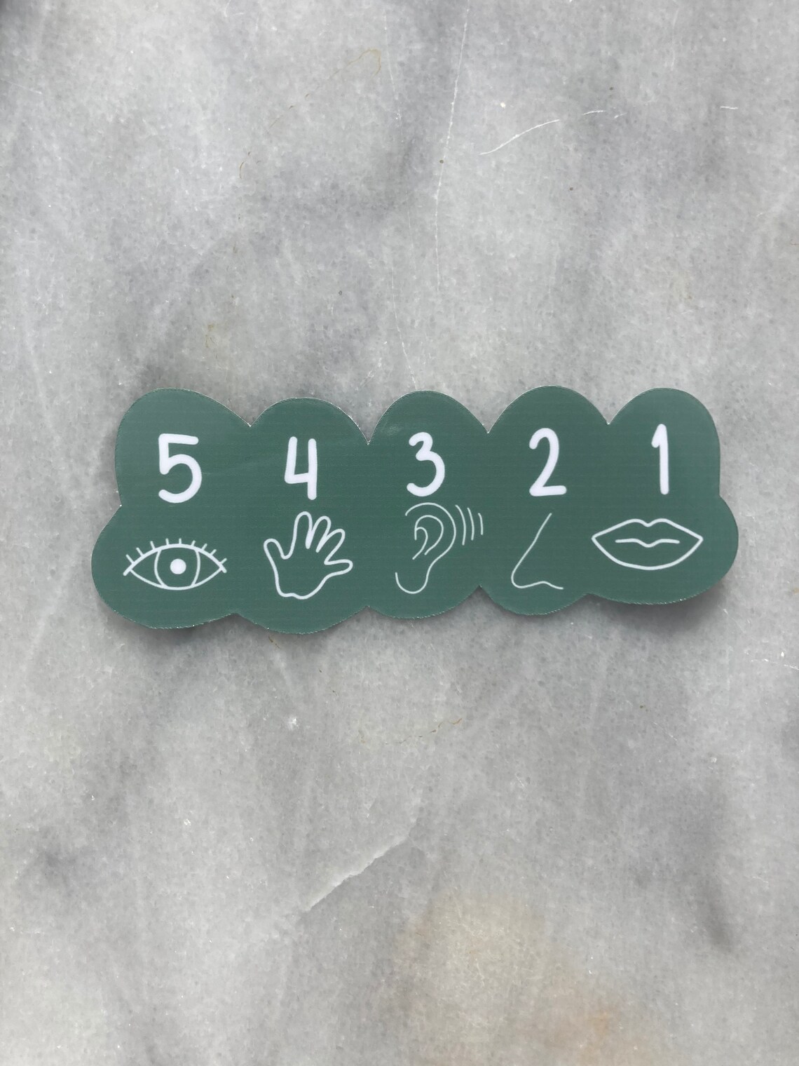5-4-3-2-1 Mindfulness sticker Green | Etsy