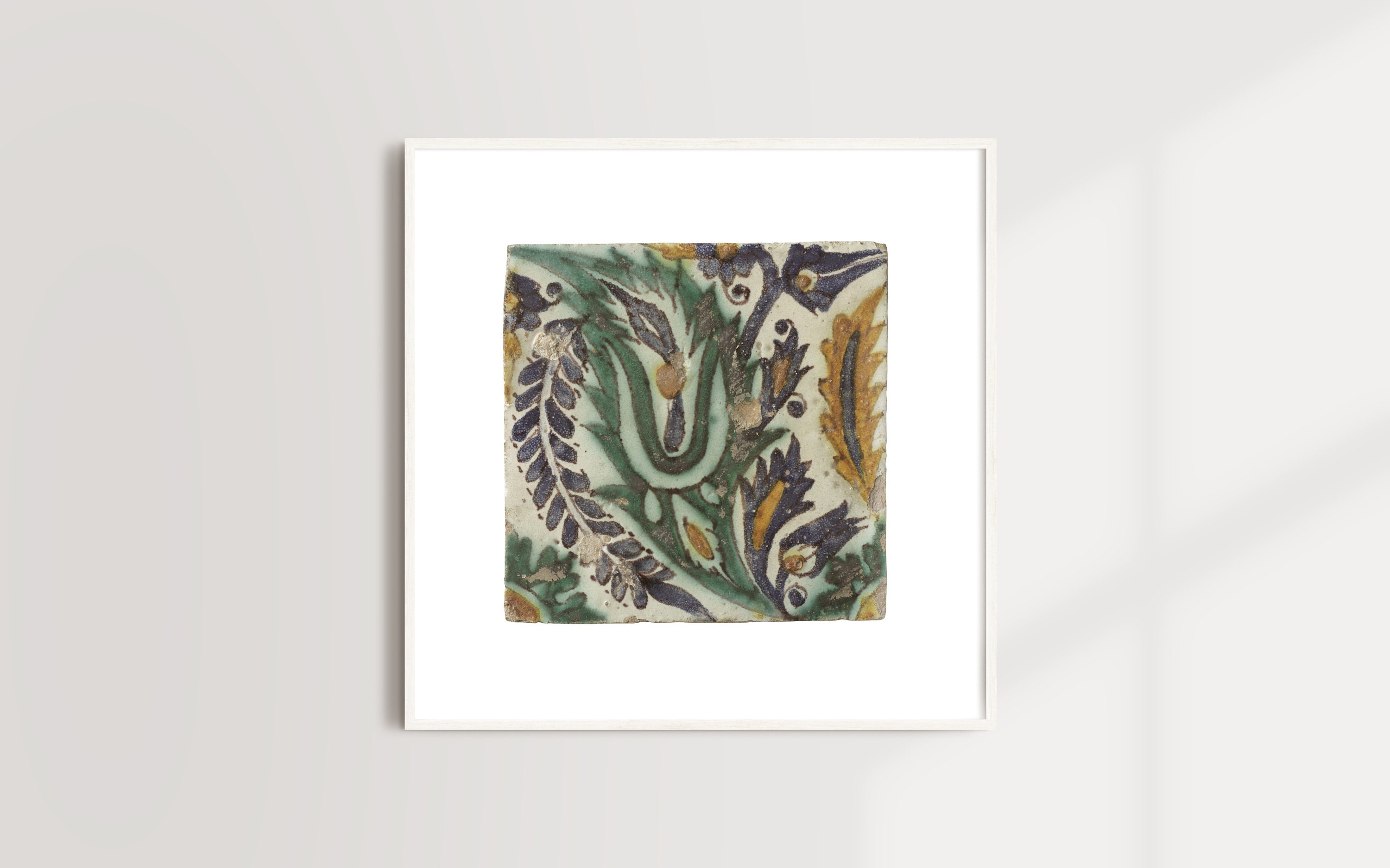 Vintage Tile Prints Set of 4 Painted Tile Art Farmhouse - Etsy