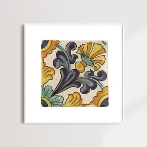 Vintage Tile Prints, Set of 4, Painted Tile Art Farmhouse Decor ...