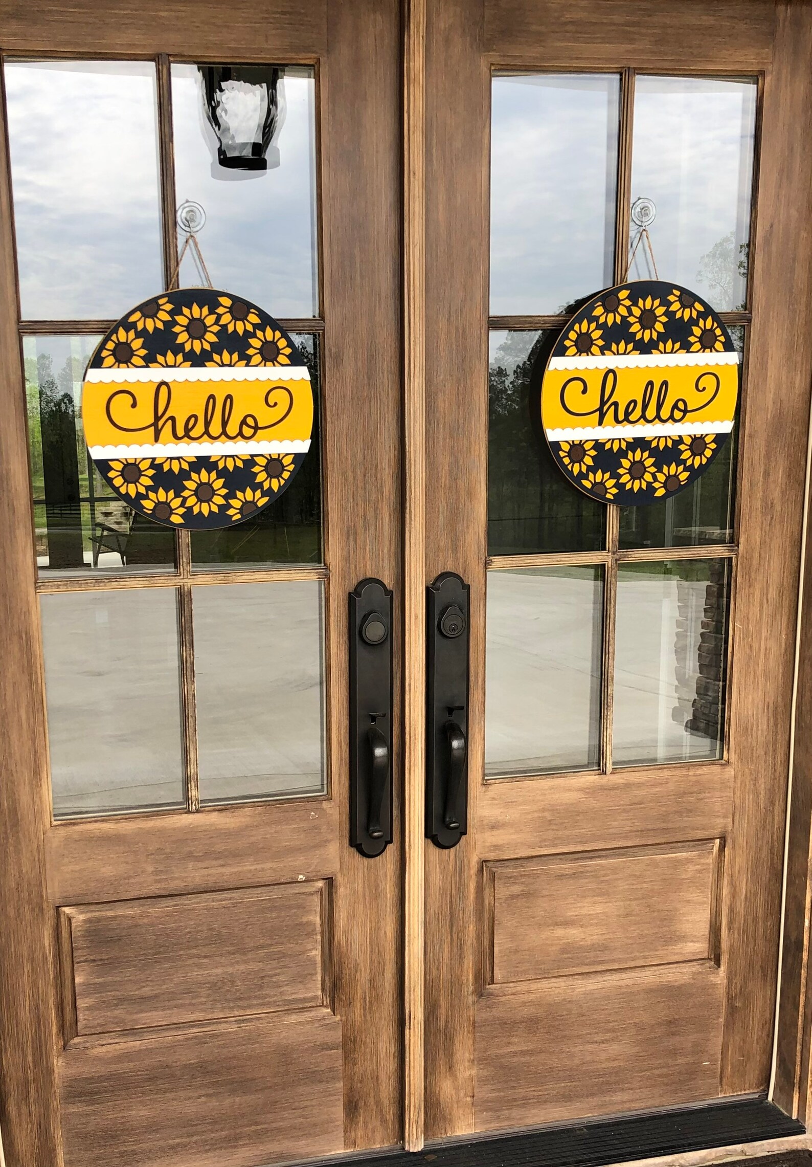 Sunflower Hello Door Hanger Sunflower Door Wreath Hello - Etsy