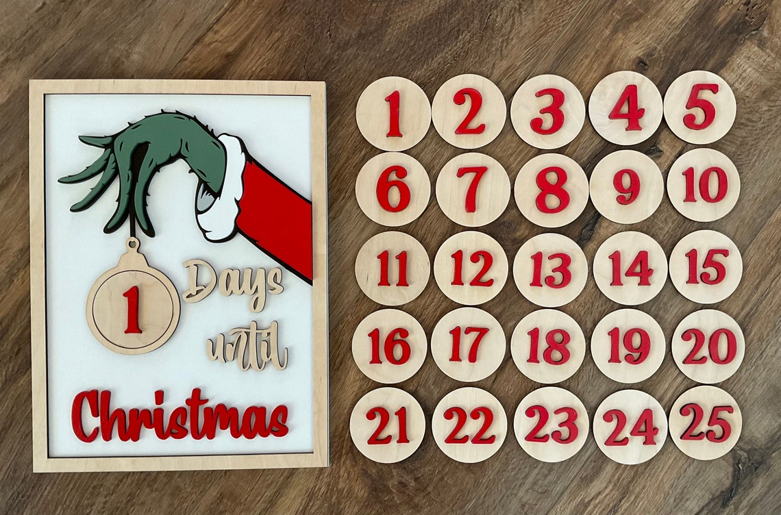 Countdown to Christmas Wood Sign - Etsy