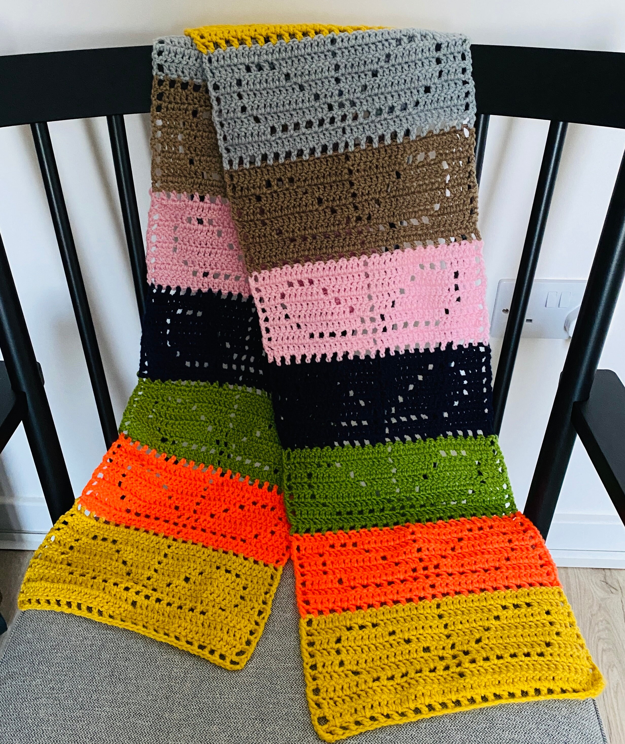 CROCHET PATTERN Scandi Stem Filet Scarf - Etsy