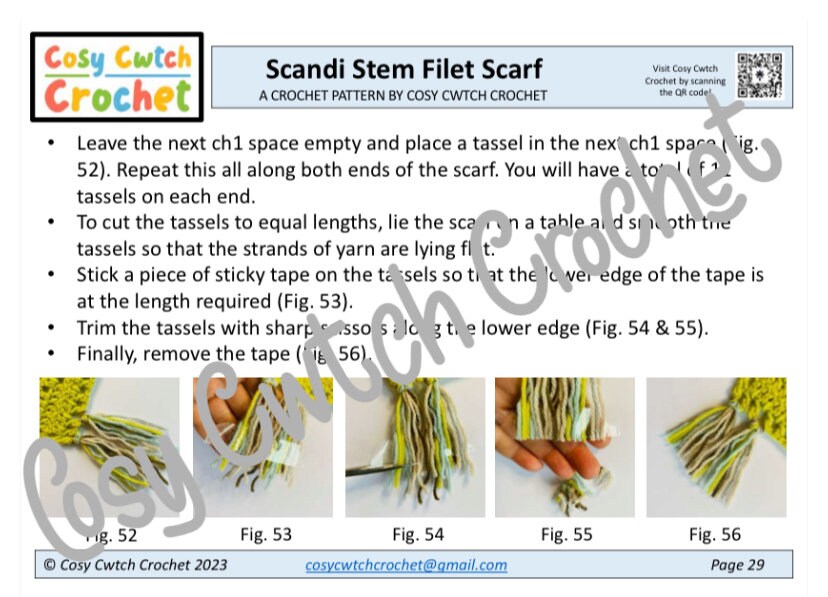 CROCHET PATTERN Scandi Stem Filet Scarf - Etsy