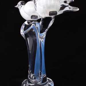 Marcolin Glass Art Two Dove Sculpture Vase - Etsy