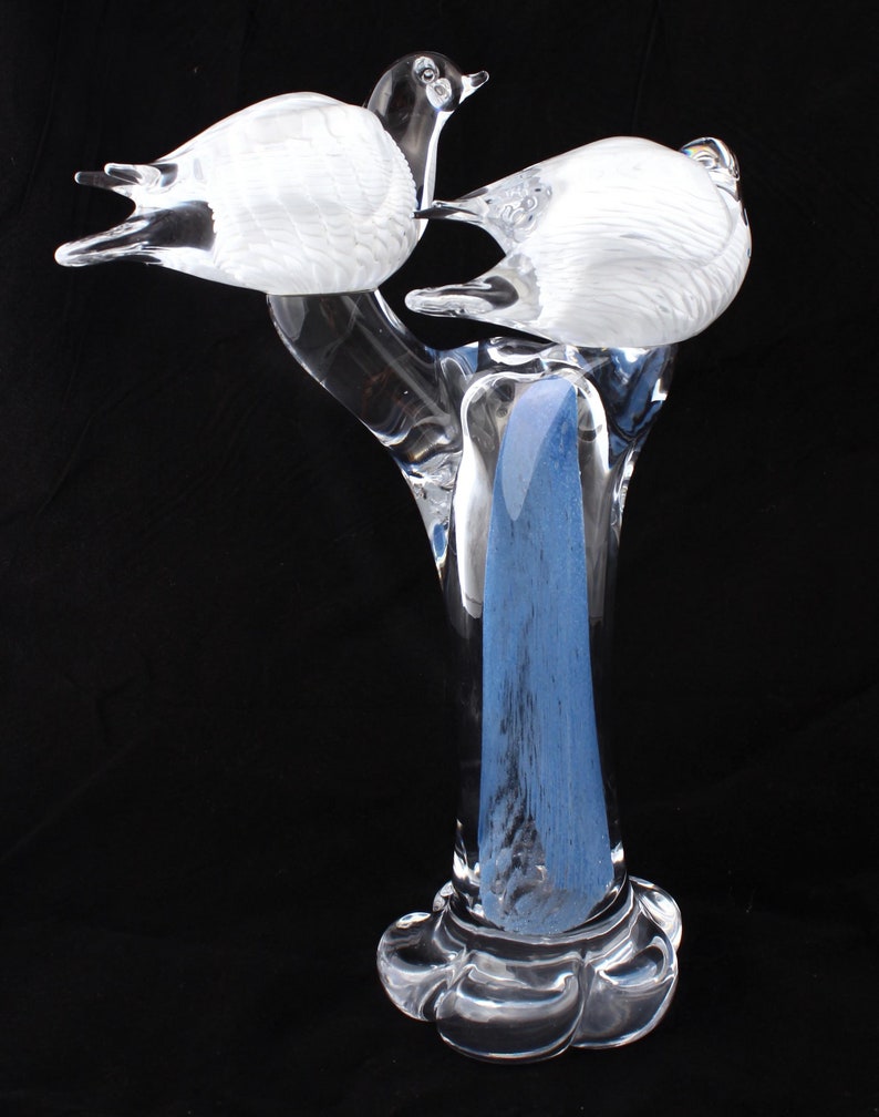 Marcolin Glass Art Two Dove Sculpture Vase - Etsy
