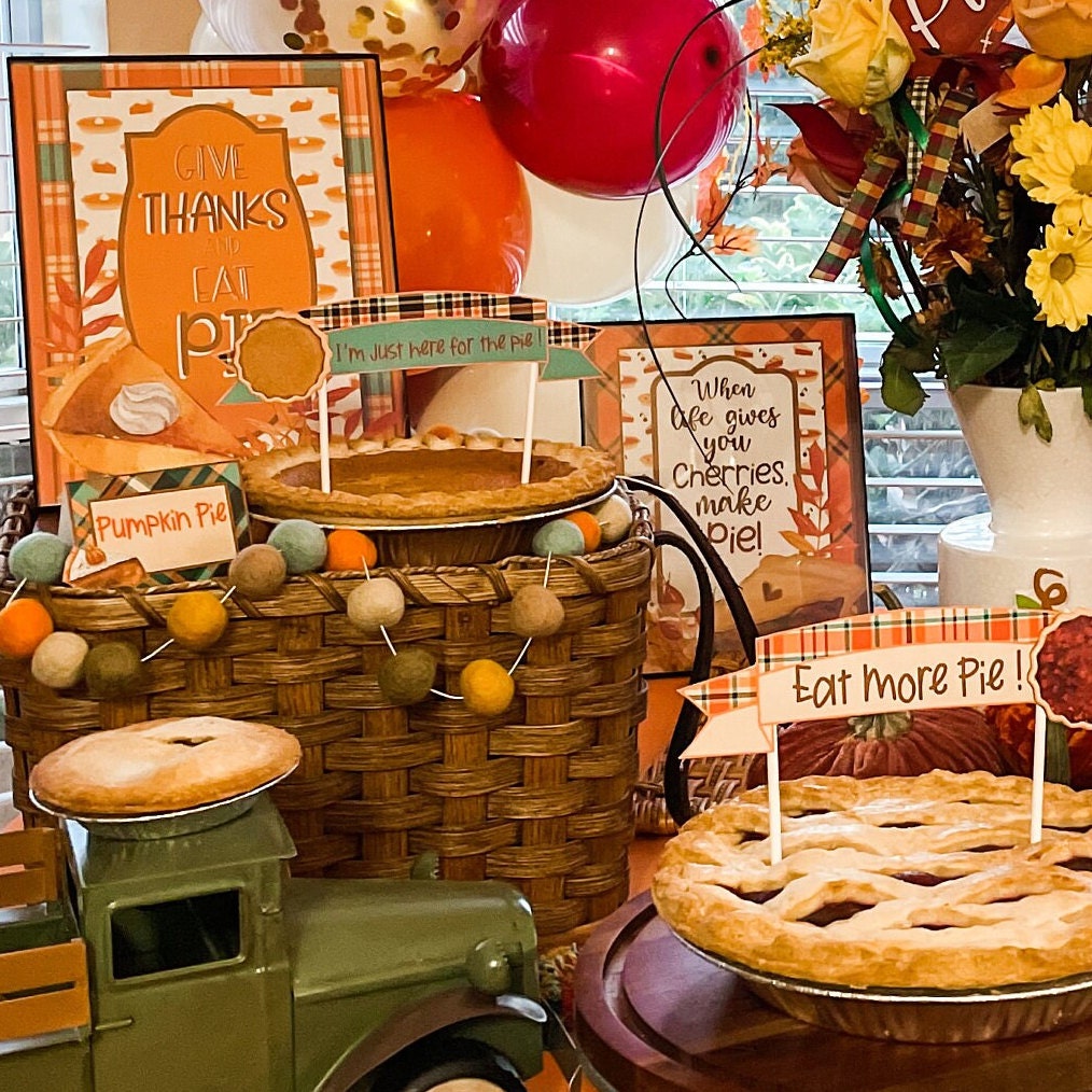 Give Thanks and Eat Pie Party Printables - Etsy