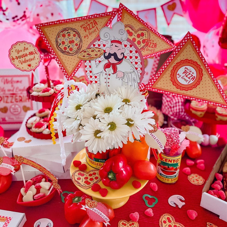 Pizza My Heart Valentines Party Printables - Etsy