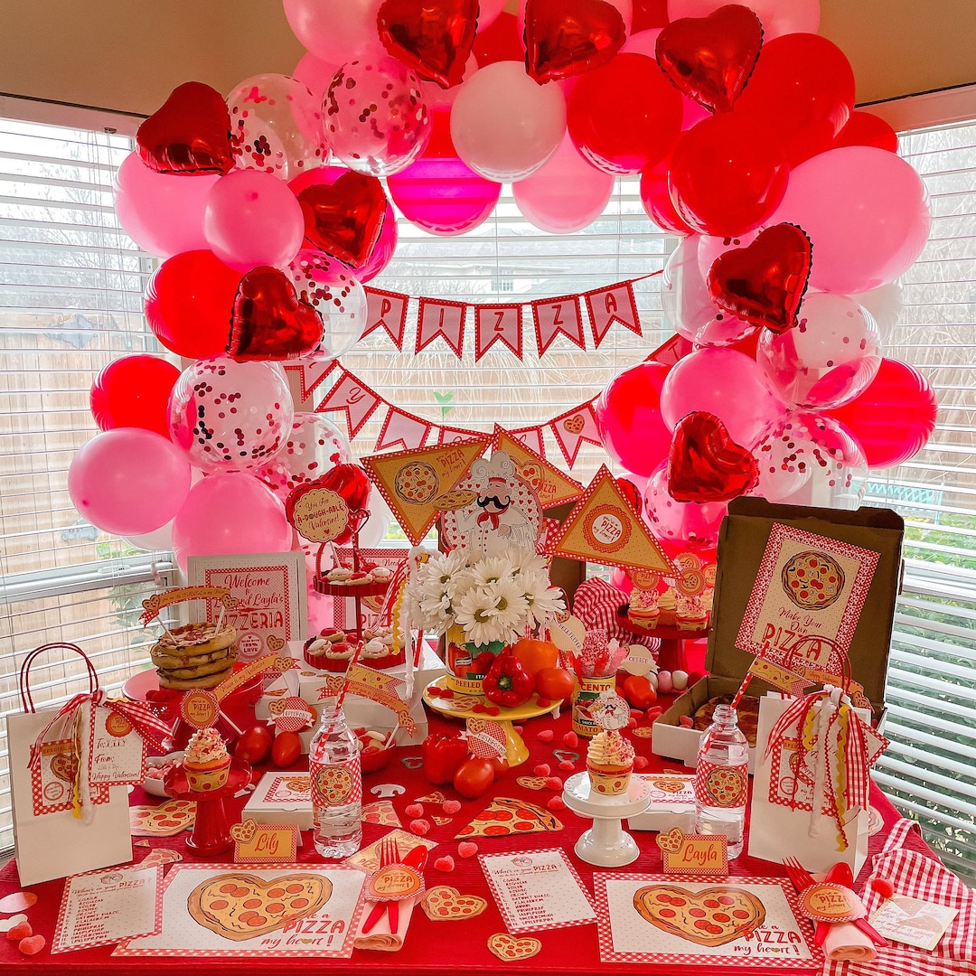 Pizza My Heart Valentines Party Printables - Etsy