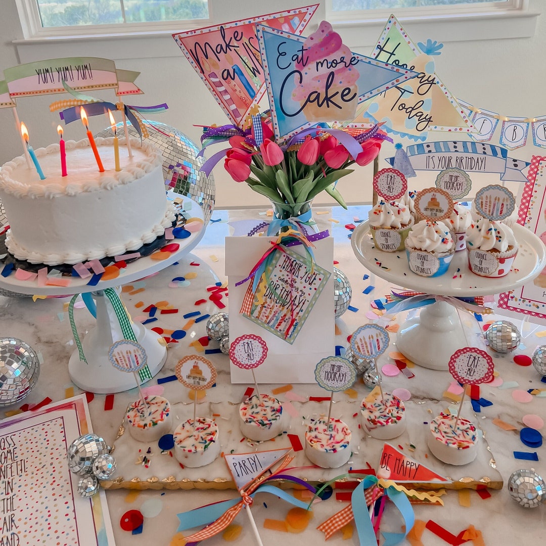 Confetti Birthday Party Printables - Etsy