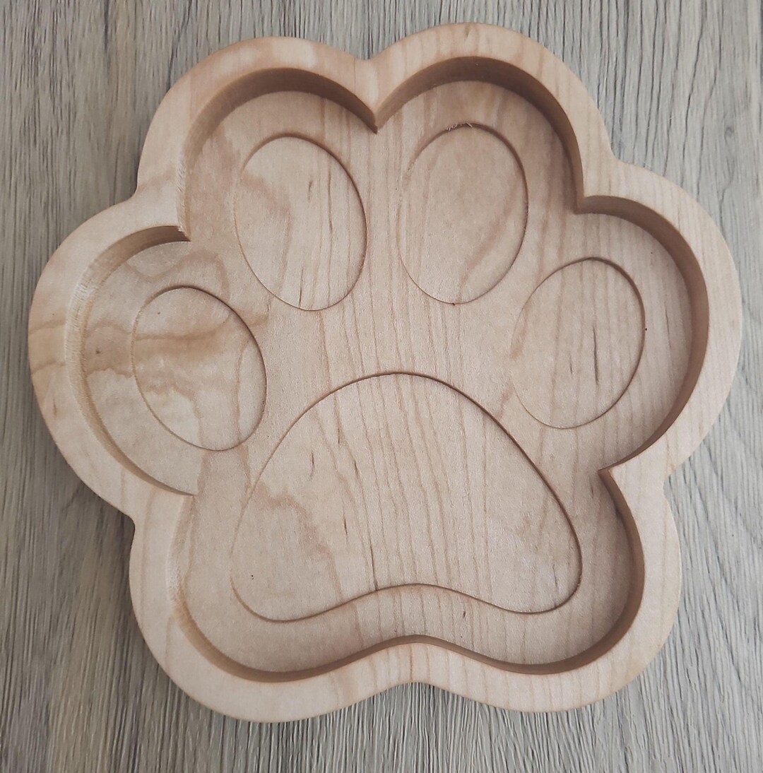 Maple Dog Paw Print Wooden Valet Tray - Etsy