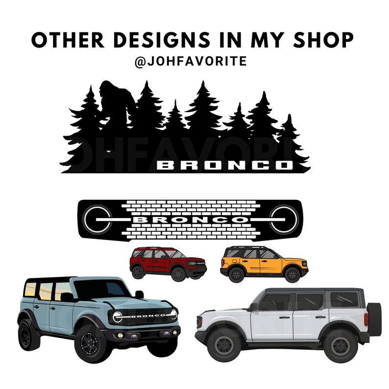 Ford Bronco 2 Door Sticker Hard Top - Side View - Etsy