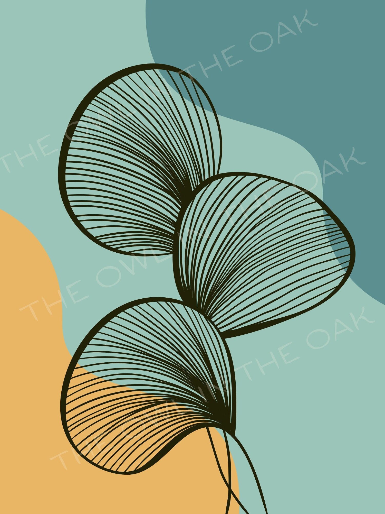 Abstract Botanical Wall Art Print Digital Download Printable | Etsy