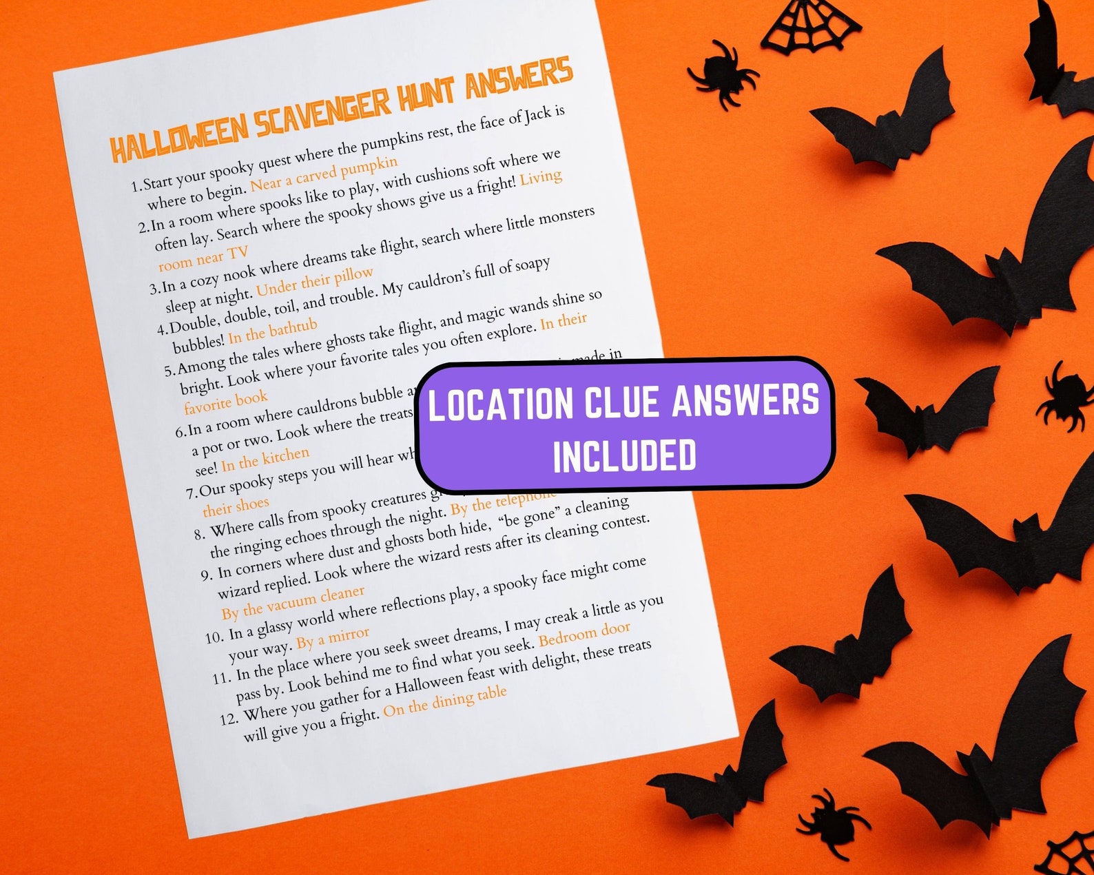 Halloween Scavenger Hunt Printable, Halloween Party Game, Indoor ...