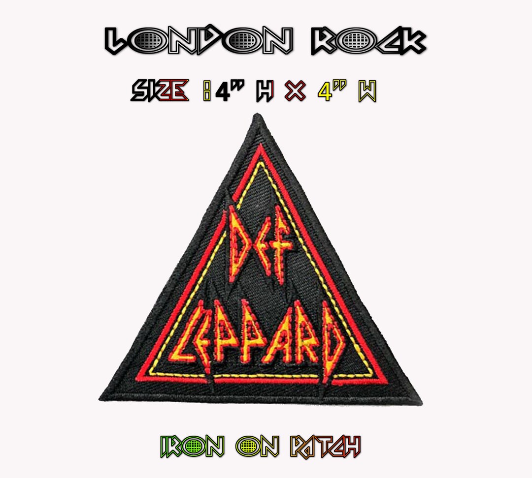 Def Leppard Triangle Logo Embroidered New Iron on Patch Heavy Rock ...