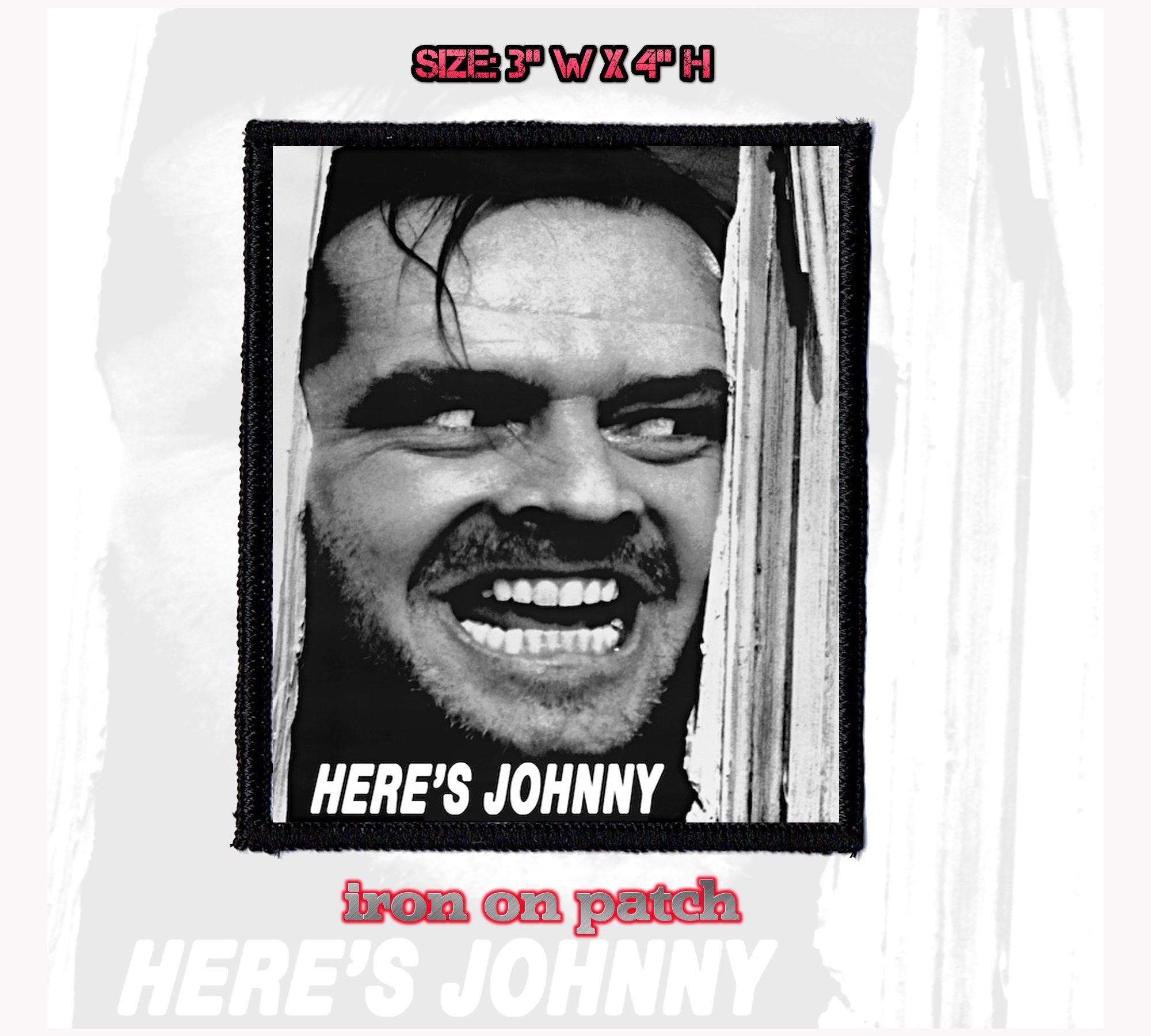 Jack Nicholson the Shining Here's Johnny Ironsew on Patch - Etsy