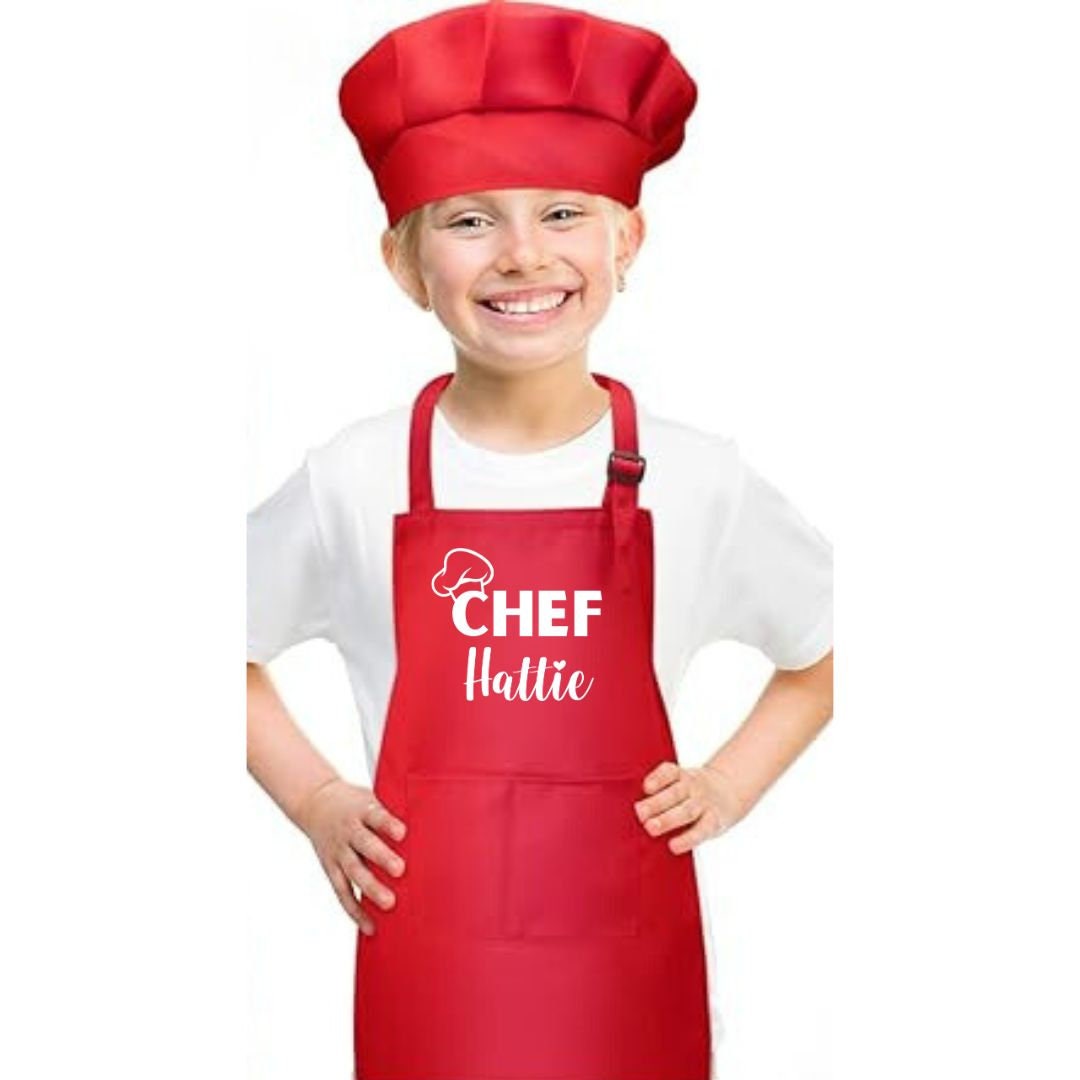 Chef Apron and Hat Set for Kids Personalized With Name - Etsy