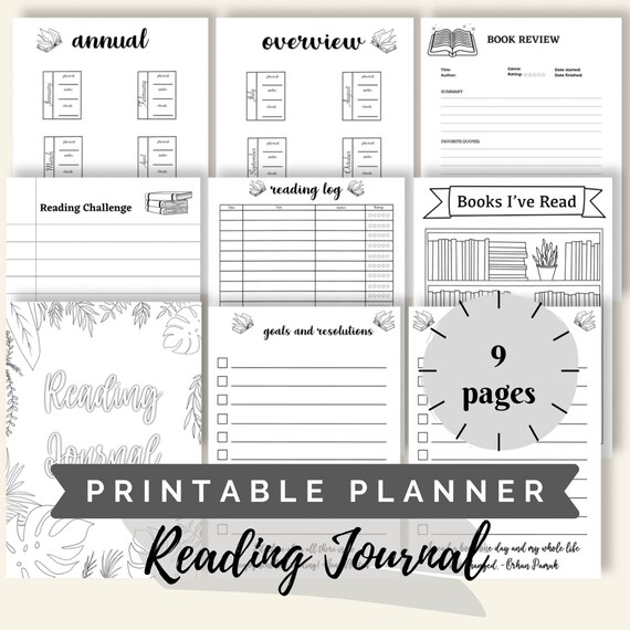 Digital Reading Planner Book Planner Reading Tracker - Etsy