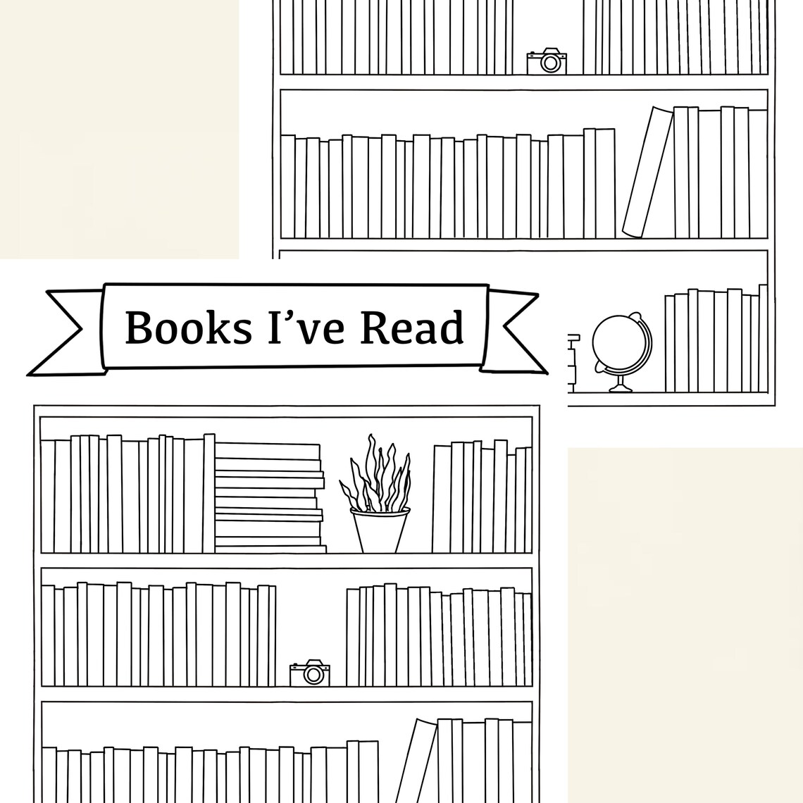 Reading Tracker Reading Log Coloring Bookshelf Book - Etsy