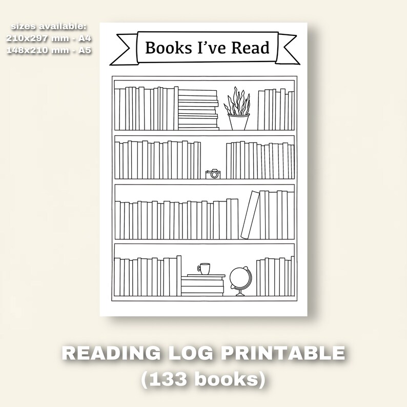 Reading Tracker - Reading Log - Coloring Bookshelf - Book Tracker ...