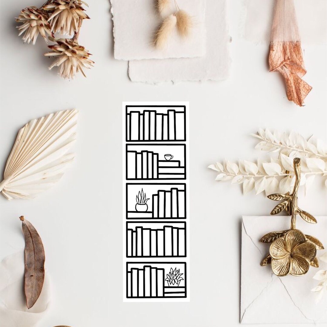 Bookshelf Bookmark, Book Tracker, Reading Log, Coloring Bookshelf ...