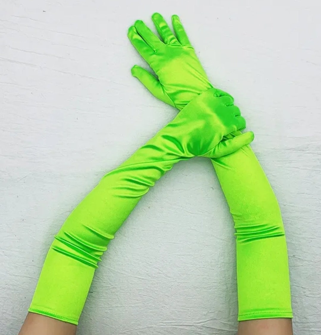 Fluorescent Green Opera Gloves Party Rave Gloves - Etsy
