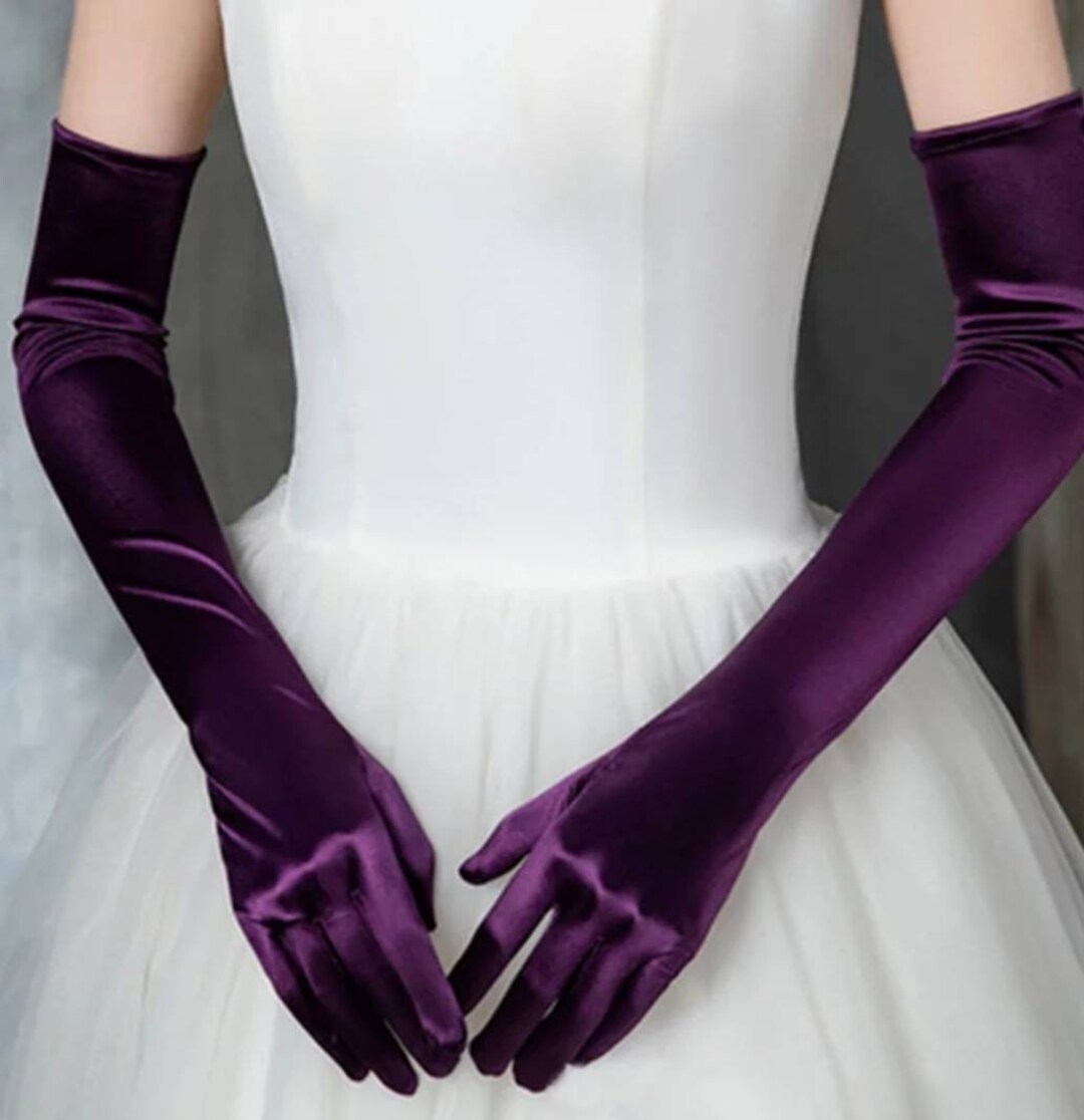 Purple Opera Gloves Plum Opera Gloves Dark Purple Opera Gloves - Etsy