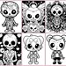 Creepy Kawaii Coloring Pages for Kids and Adults, Halloween Coloring ...