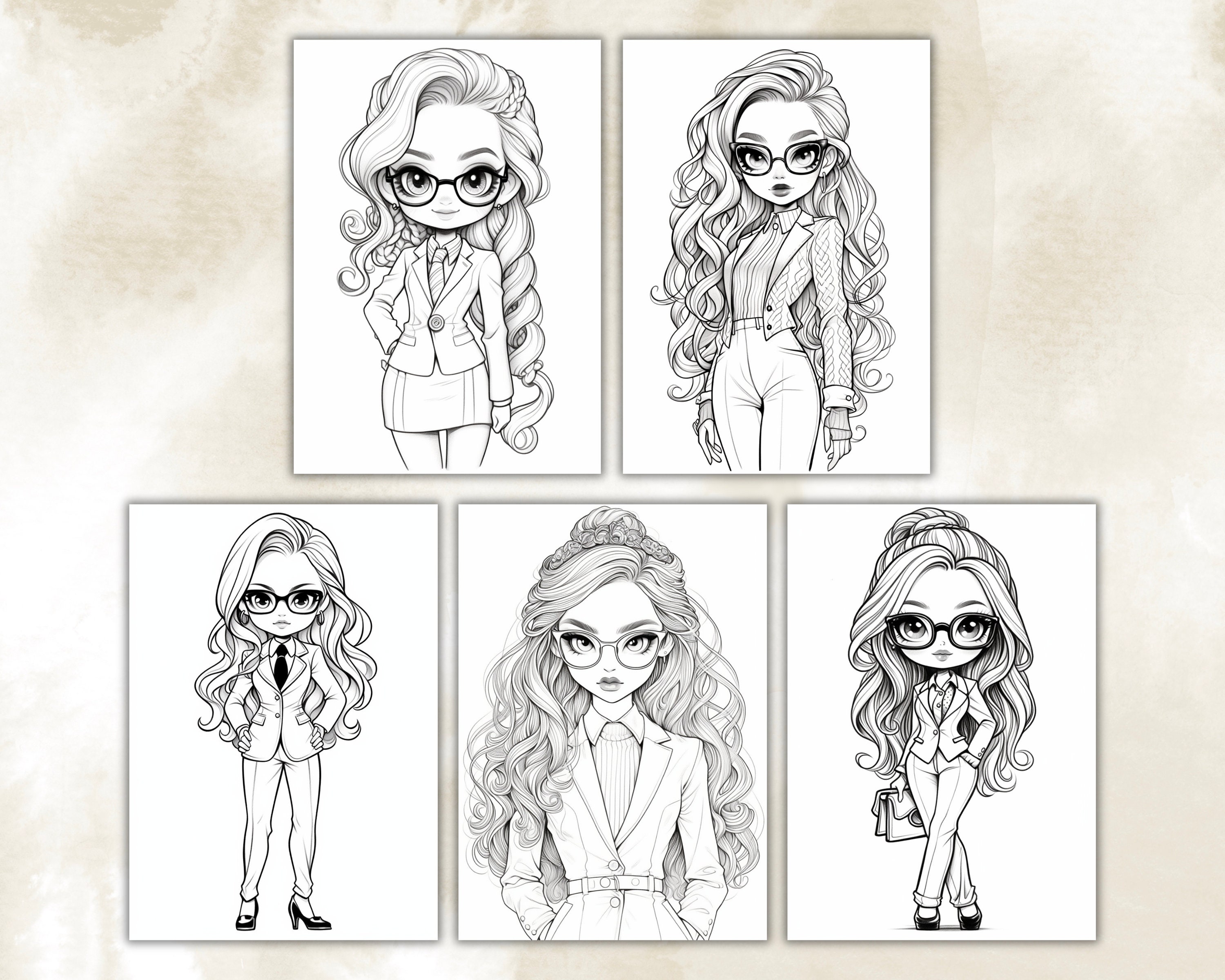 Professional Girls Coloring Page, Grayscale Coloring Pages, Fantasy ...