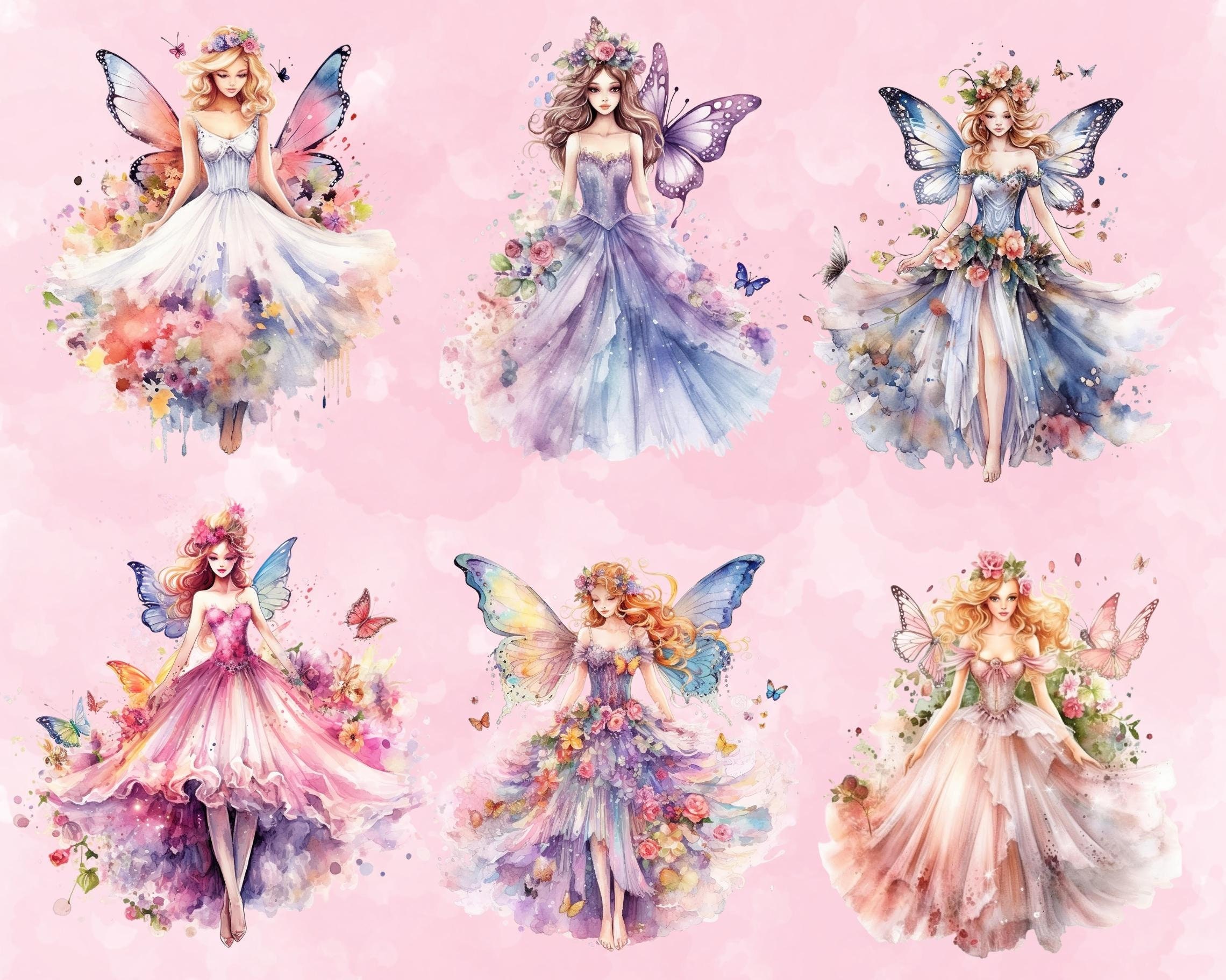 20 Watercolor Fairy Princess Clipart, Fairy Clipart, Watercolor Clipart ...