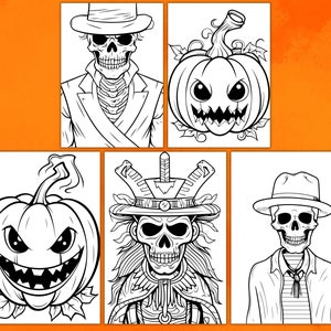 Spooky Halloween Characters Coloring Pages for Kids and Teens, Coloring ...