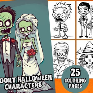 Spooky Halloween Characters Coloring Pages for Kids and Teens, Coloring ...