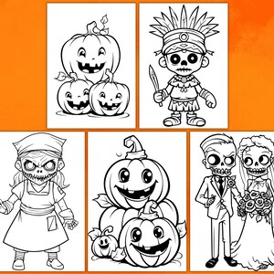 Spooky Halloween Characters Coloring Pages for Kids and Teens, Coloring ...