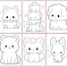 Kawaii Animals Coloring Pages for Kids and Adults, Kawaii Coloring Book ...