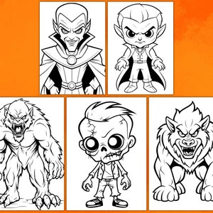 Spooky Halloween Characters Coloring Pages for Kids and Teens, Coloring ...