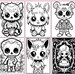 Creepy Kawaii Coloring Pages for Kids and Adults, Halloween Coloring ...